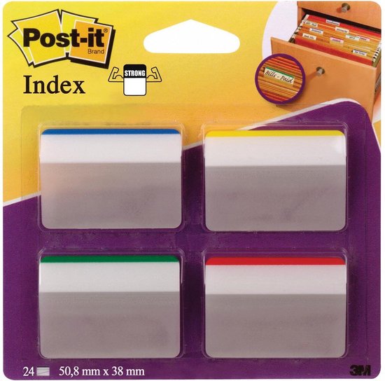 10x Post-it Index Strong, 50,8x38 mm, pour dossiers suspendus, jeu de ...