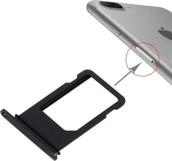 iPhone 7 PLUS simkaart sim tray zwart reparatie onderdeel | bol