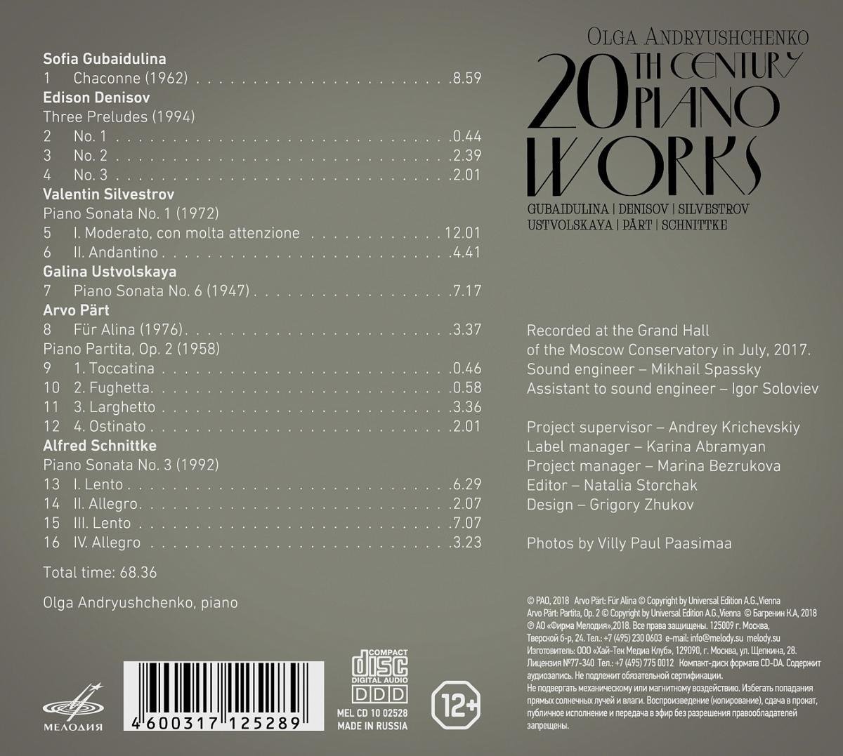 Olga Andryushchenko - 20th Century Piano Works (CD), Olga Andryushchenko | Muziek | bol