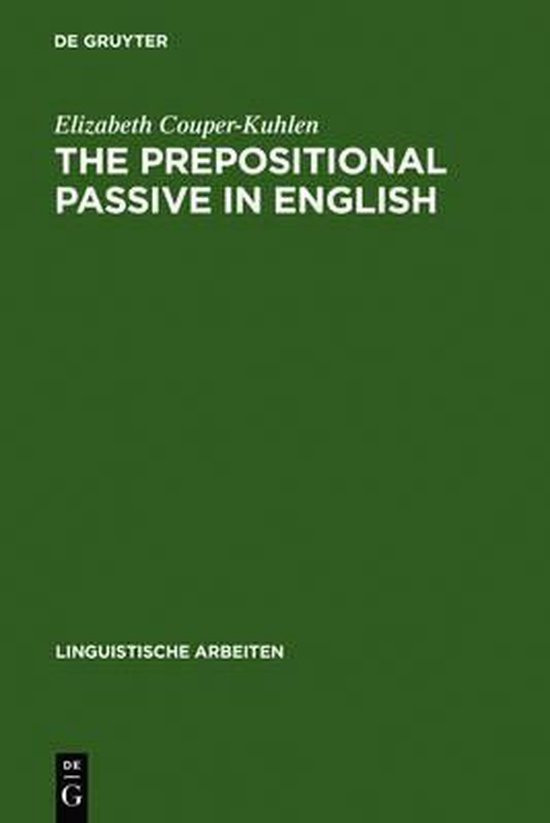 The prepositional passive in English | 9783484103634 | Elizabeth Couper ...