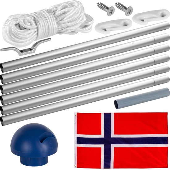 Vlaggenmast - 6.5M - incl vlag Noorwegen | bol