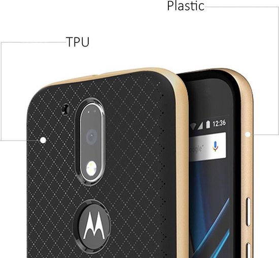 Ipaky Hybrid Back Case voor uw Motorola Moto G4 Plus Goud | bol.com