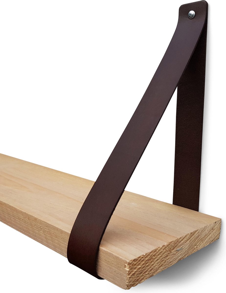 Leren plankdragers - Bruin - 6 stuks - Echt leer - Bruine ...