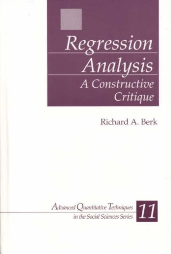 Advanced Quantitative Techniques in the Social Sciences- Regression Analysis, Richard... | bol.com