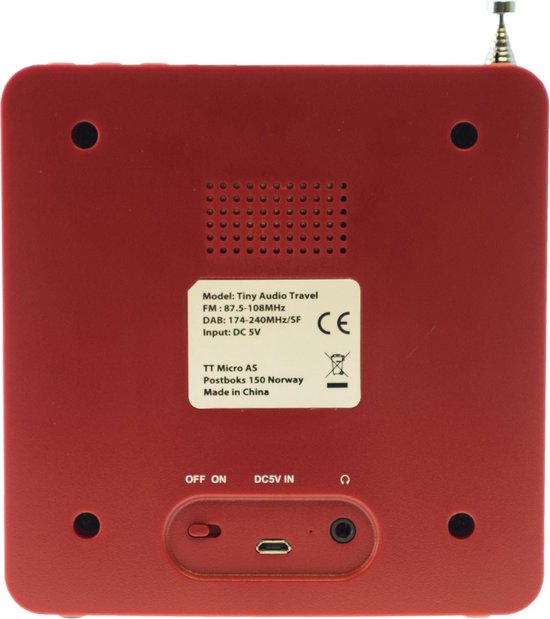 Tiny Audio Travel Portable DAB+ Radio, Red | bol.com