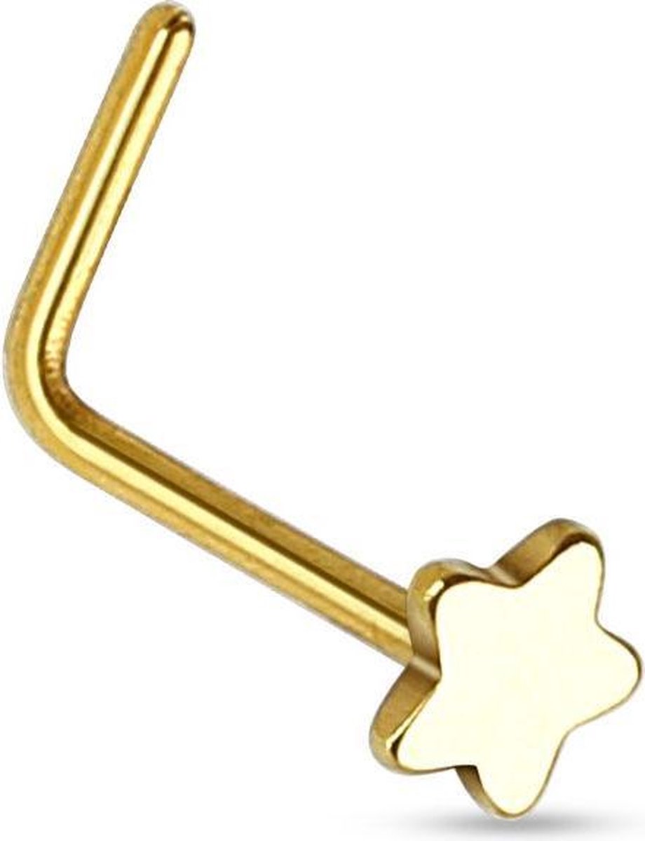 Neuspiercing ster met bocht goud kleur | bol.com