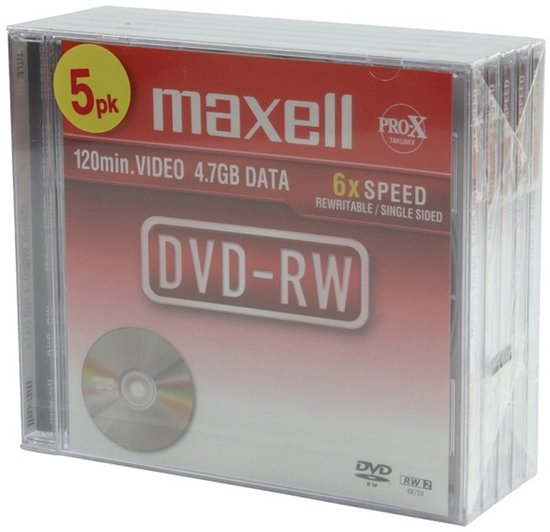Maxell DVD-RW 47 8X 5PAK | bol