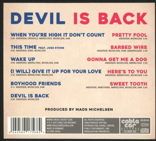 Devil Is Back, Mike Andersen | CD (album) | Muziek | bol.com
