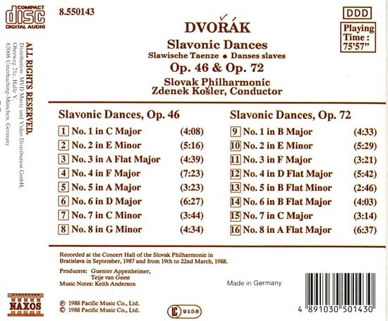 Slovak Philharmonic Orchestra - Dvorák: Slavonic Dances (Complete) (CD ...