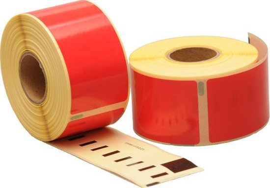 10 x Dymo 99012 Compatible Labels 89mm x 36mm rood | bol