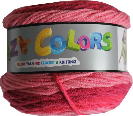 Lammy Yarns Crazy Colors roze - 2 bollen - 100% Acryl - Garen | bol.com