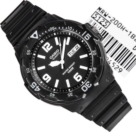 Casio MRW-200-1B2VDF heren horloge 45 mm - zwart | bol