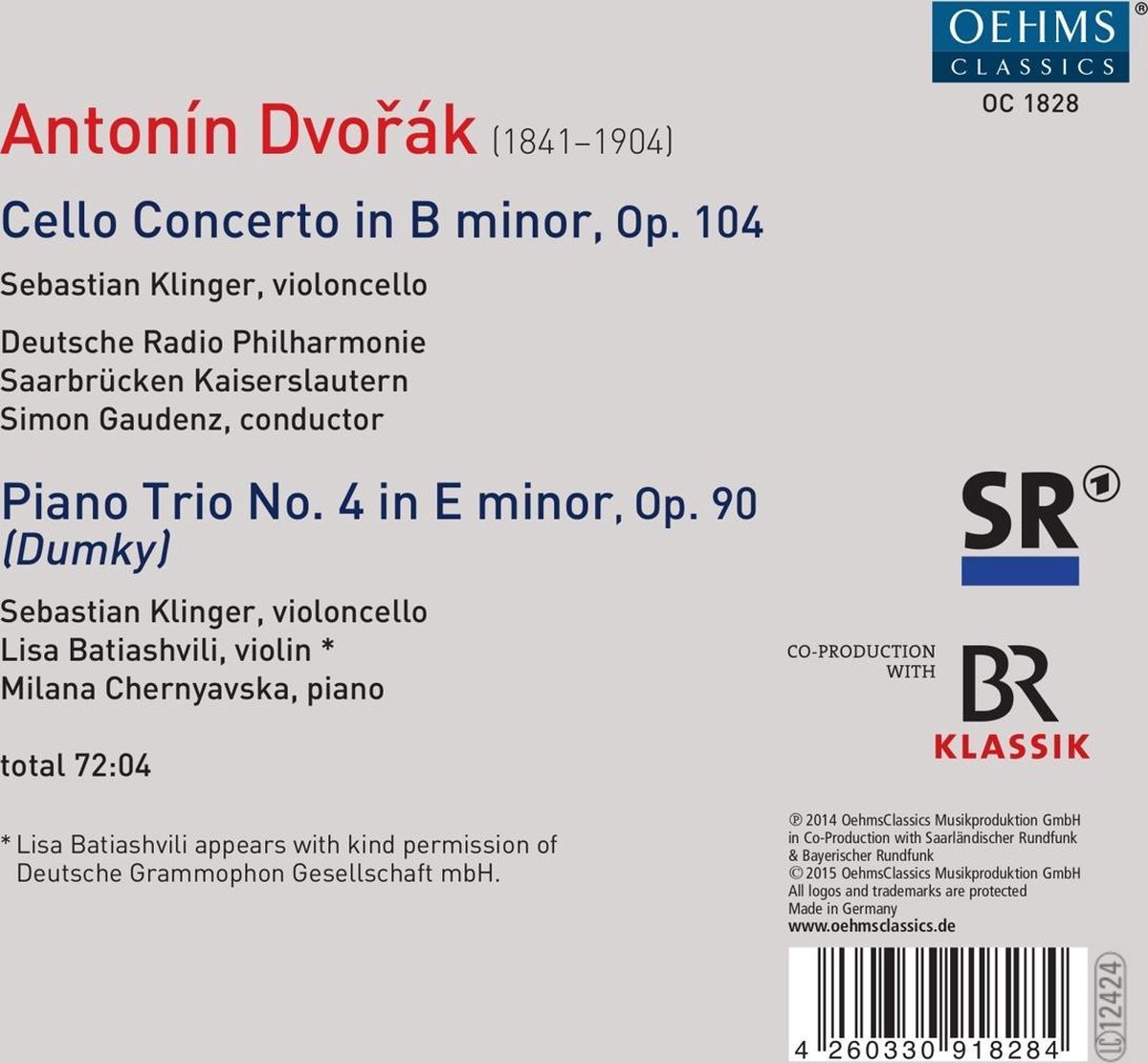 Sebastian Klinger, Deutsche Radiophilharmonie, Simon Gaudenz - Dvorak ...