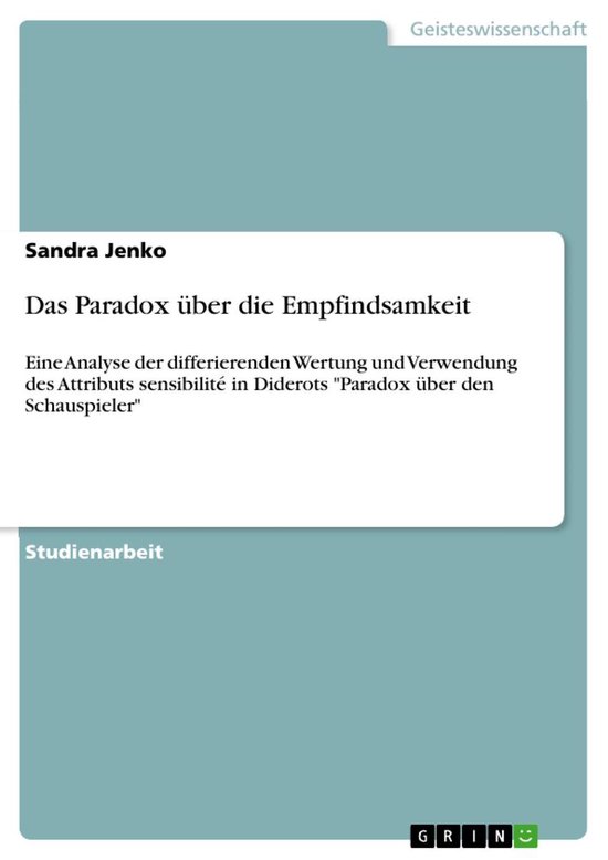 Das Paradox über die Empfindsamkeit (ebook), Sandra Jenko ...