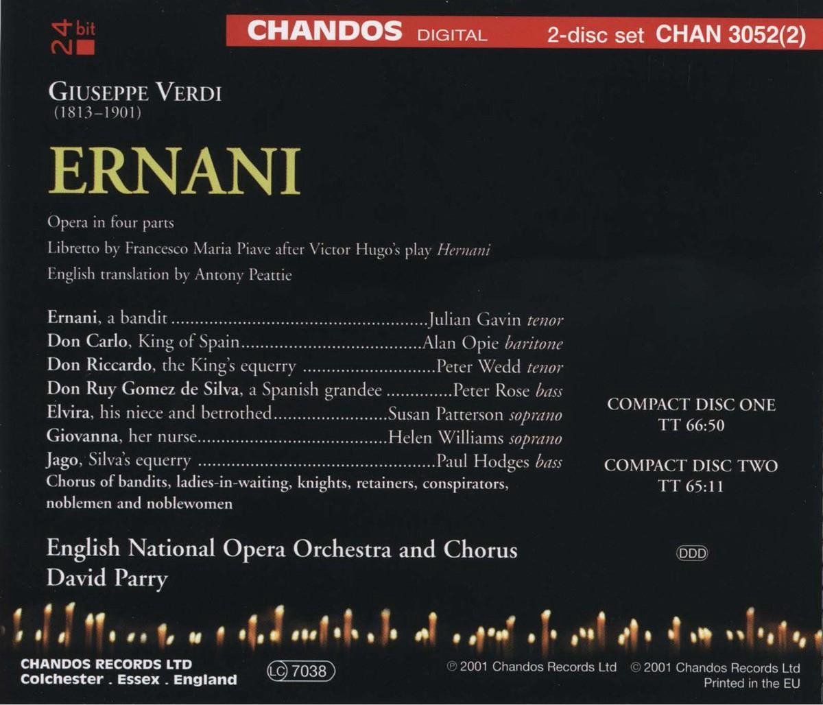 Opera in English - Verdi: Ernani / David Parry, ENO and Chorus et al ...