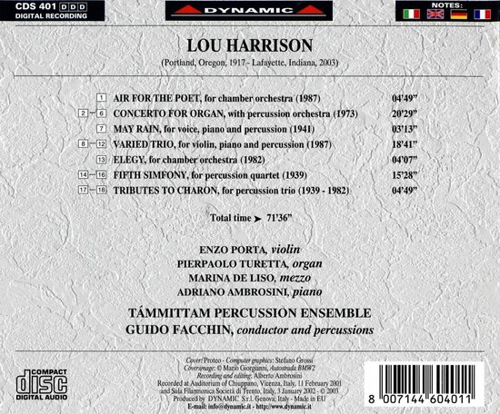Tammittam Percussion Ensemble - A Hommage To Lou Harrison Volume 4 (CD ...