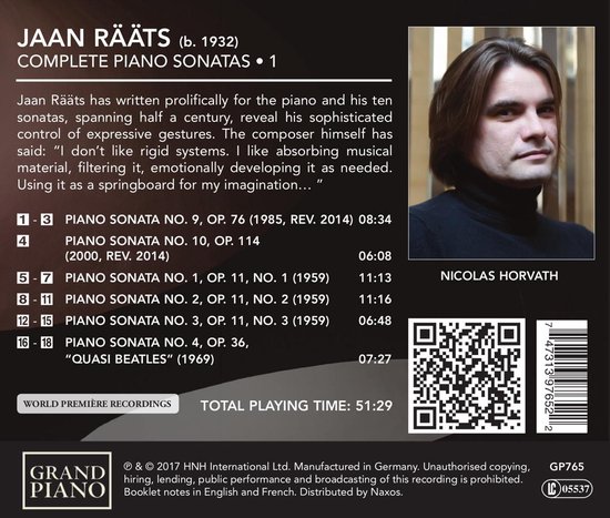 Nicolas Horvath - Complete Piano Sonatas . 1 (CD), Nicolas Horvath ...