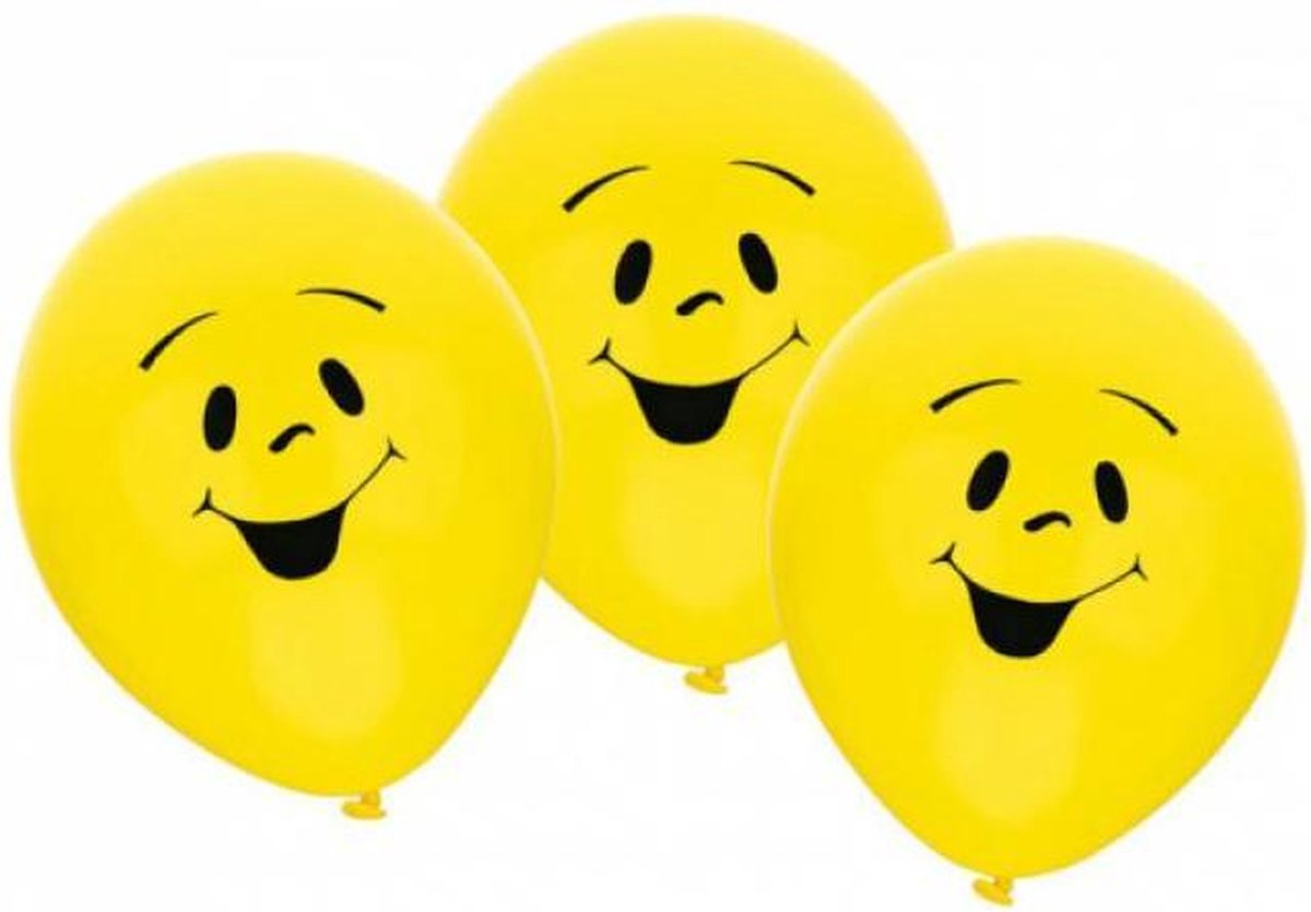 Riethmüller Smiley feest ballon geel Ø 22 cm - Set-6 | bol.com