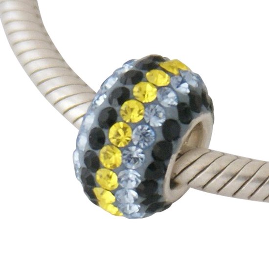 Zilveren bedel met swarovski steentjes | bol.com