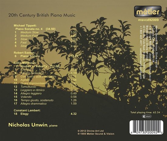 Nicholas Unwin - 20Th Century British Piano Music (CD), Nicholas Unwin ...
