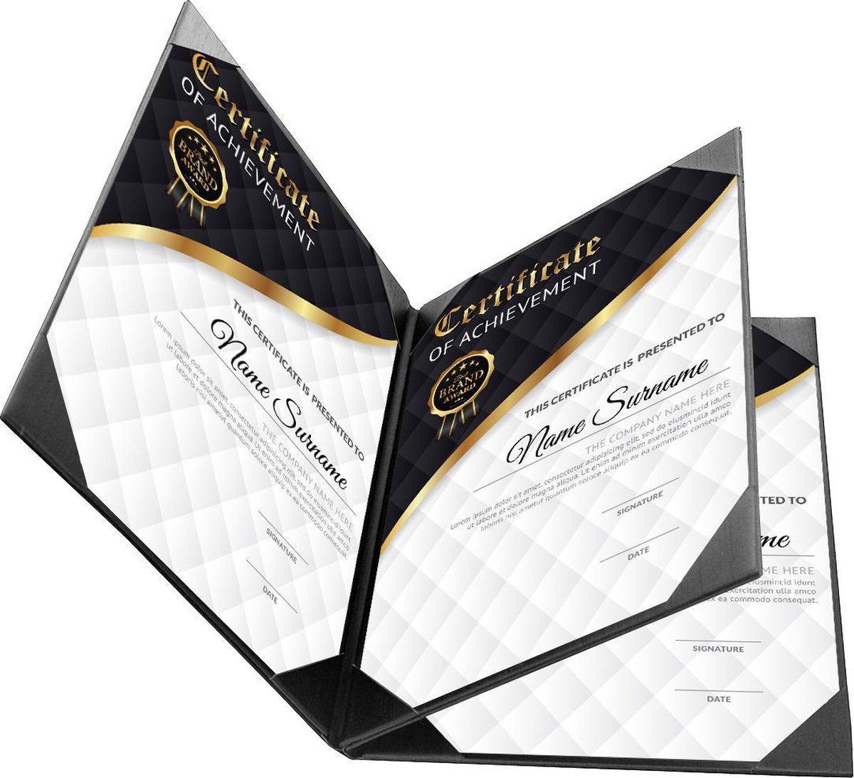 Goodline® - Presentatiemap / Showmap - 4x A4 - Houtpatroon Zwart | bol