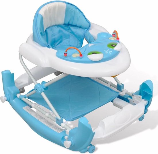 vidaXL Loopwagen Baby deluxe XXL met muziek- en schommelfunctie (Blauw ...