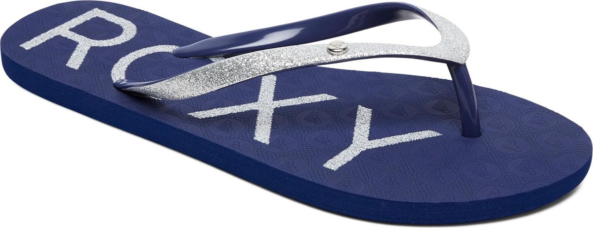 Roxy Slippers - Maat 36 - Vrouwen - zilver/blauw | bol.com
