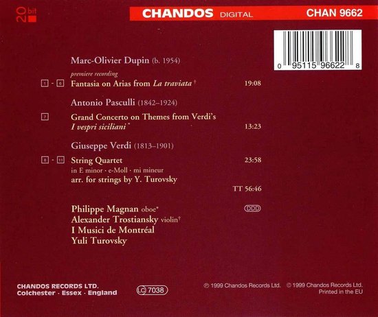 Verdi & Variations / Turovsky, Magnan, Trostiansky, et al, Magnan ...