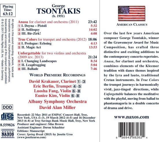 Krakauer, Berlin, Kim, Fang, Albany Symphony, Davi - Anasa . True ...