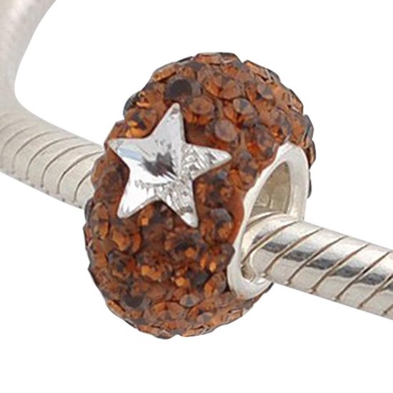 Zilveren bedel met swarovski steentjes | bol.com