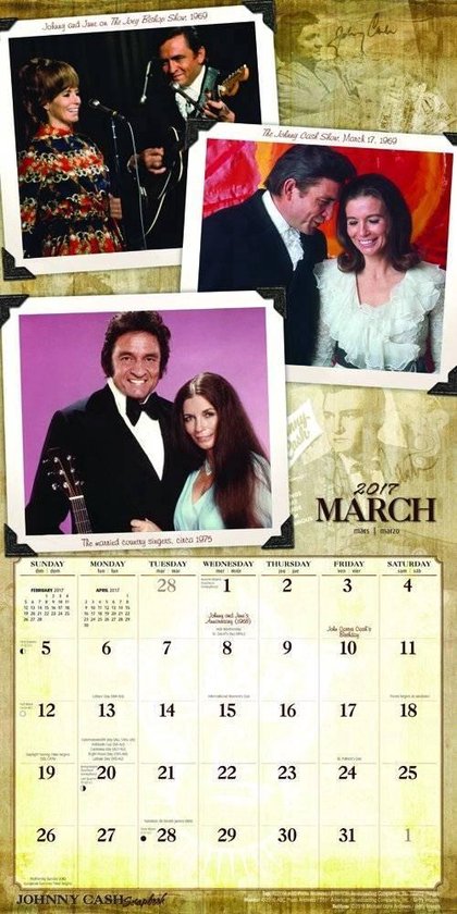 Officiele Johnny Cash Kalender 2017 | bol.com