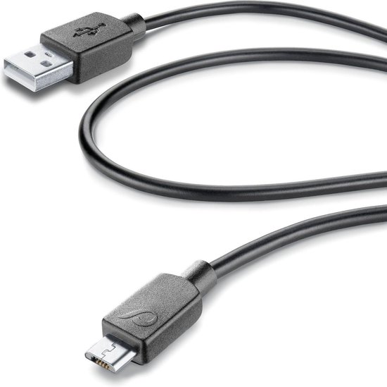 Cellularline - Data kabel usb, micro-usb, snel laden, 60cm, zwart | bol