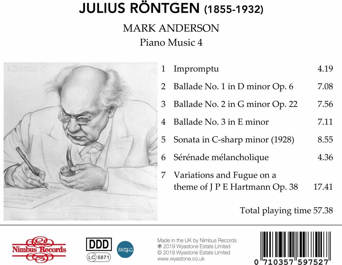 Julius Rontgen: Piano Music, Mark Anderson | CD (album) | Muziek | bol.com