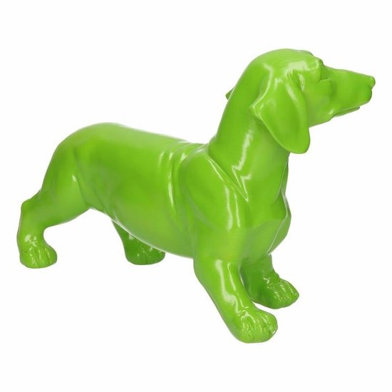 Dierenbeeld Teckel hond groen 29 cm | bol