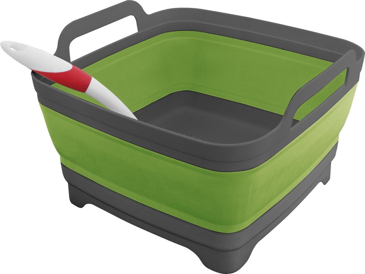 Eurotrail Afwasbak Opvouwbaar 30 X 17 Cm Rubber Grijs/groen | bol.com
