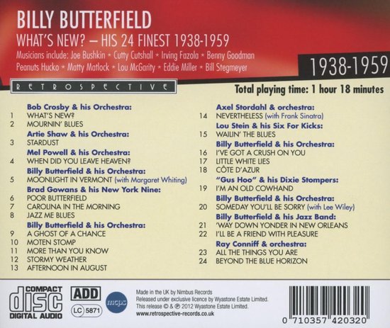 Billy Butterfield - What's New? (CD), Billy Butterfield | Muziek | bol