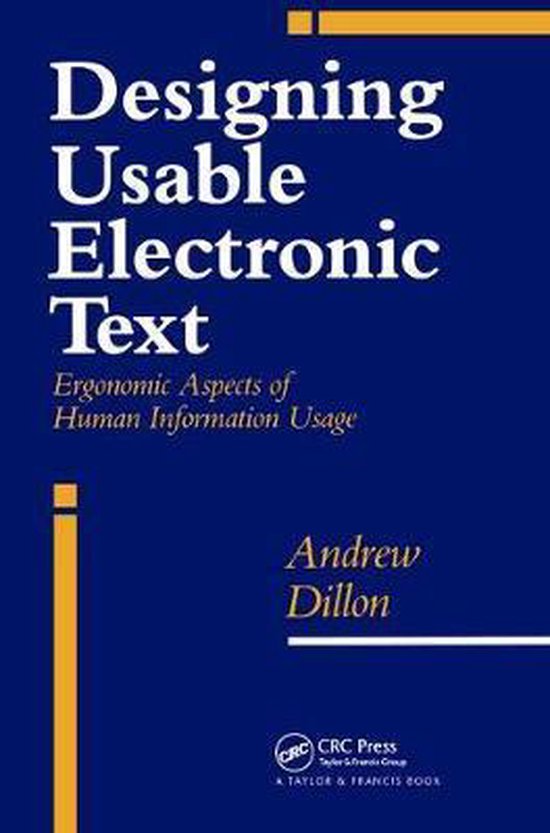 Designing Usable Electronic Text, A Dillon | 9780748401130 | Boeken | bol