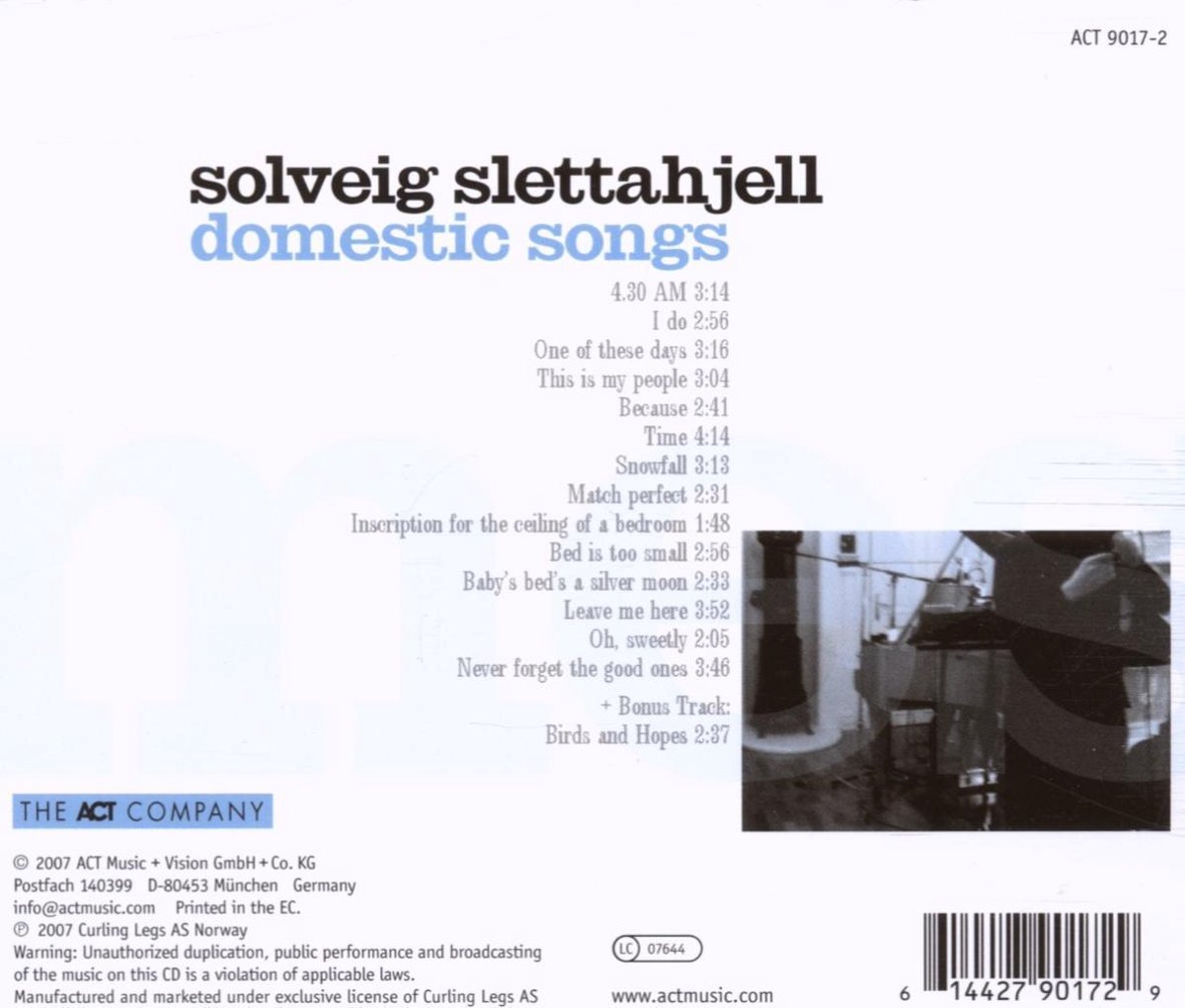 Domestic Songs, Solveig Slettahjell | CD (album) | Muziek | bol
