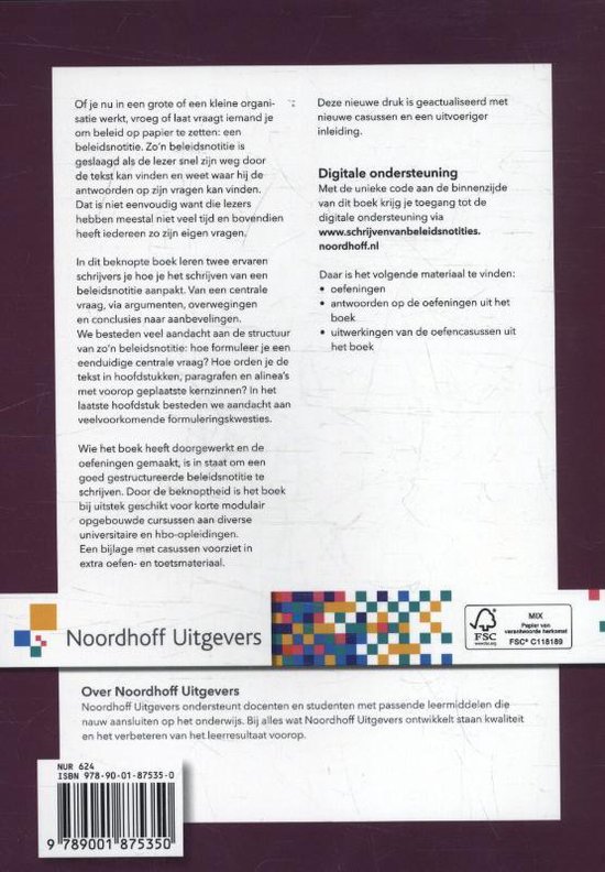 Schrijven van beleidsnotities | 9789001875350 | Rinke Berkenbosch ...