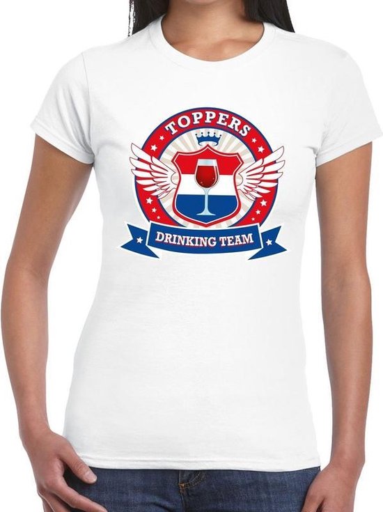 Toppers Wit Toppers drinking team t-shirt dames XS | bol