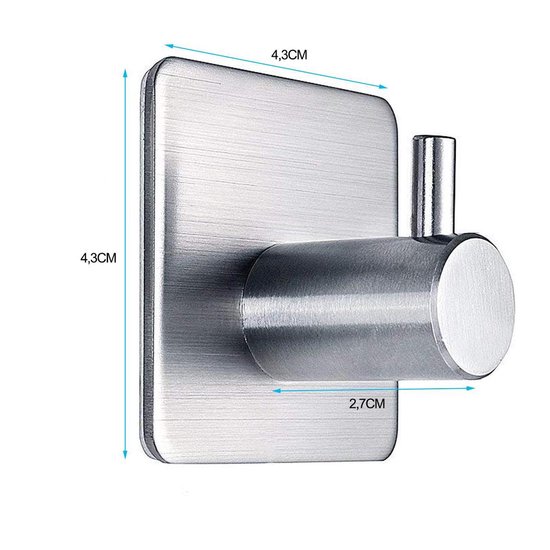 LifeGoods RVS Wandhaak (4-stuks) – Zelfklevende Handdoek Haakjes ...