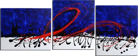 Schilderij abstract 3 luik 160 x 60 Handgeschilderd - Artello - handgeschilderd... | bol.com