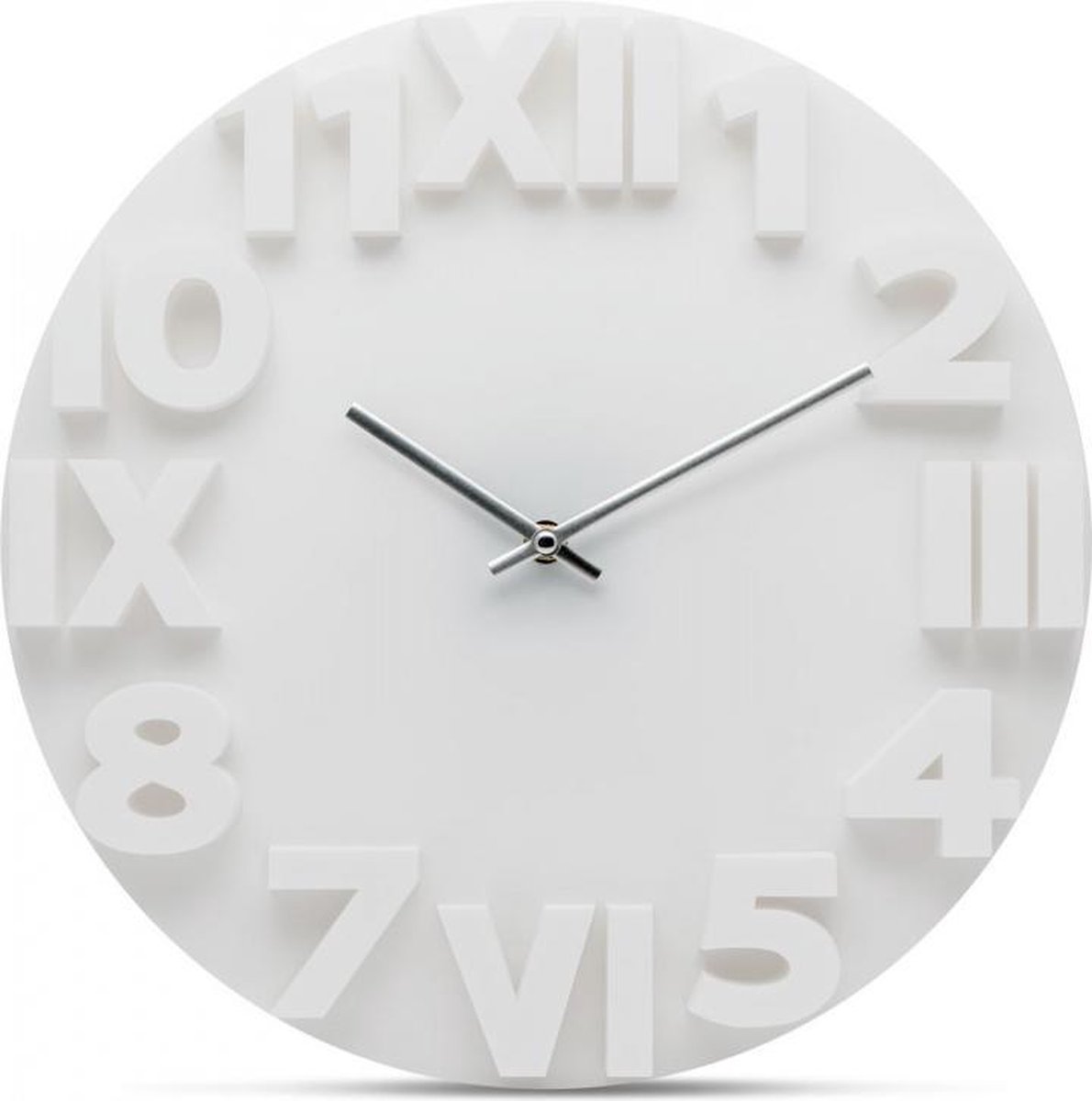 Moderne Klok - Quartz - Wit - RVS wijzers - 35CM - 1 Stuk | bol.com