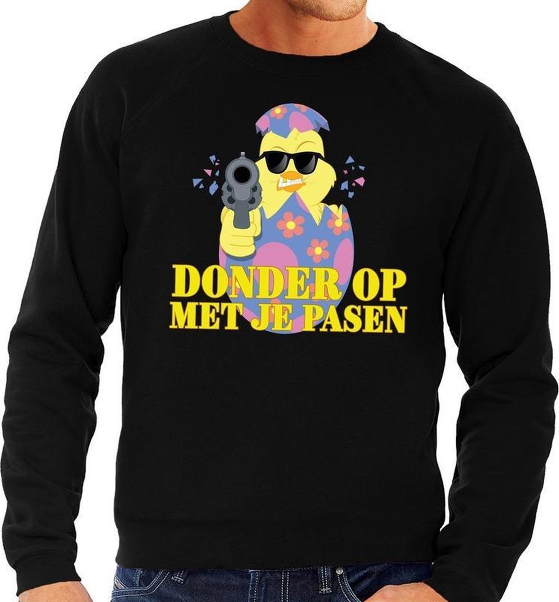 Fout Paas sweater zwart donder op met je Pasen voor heren - Pasen trui ...