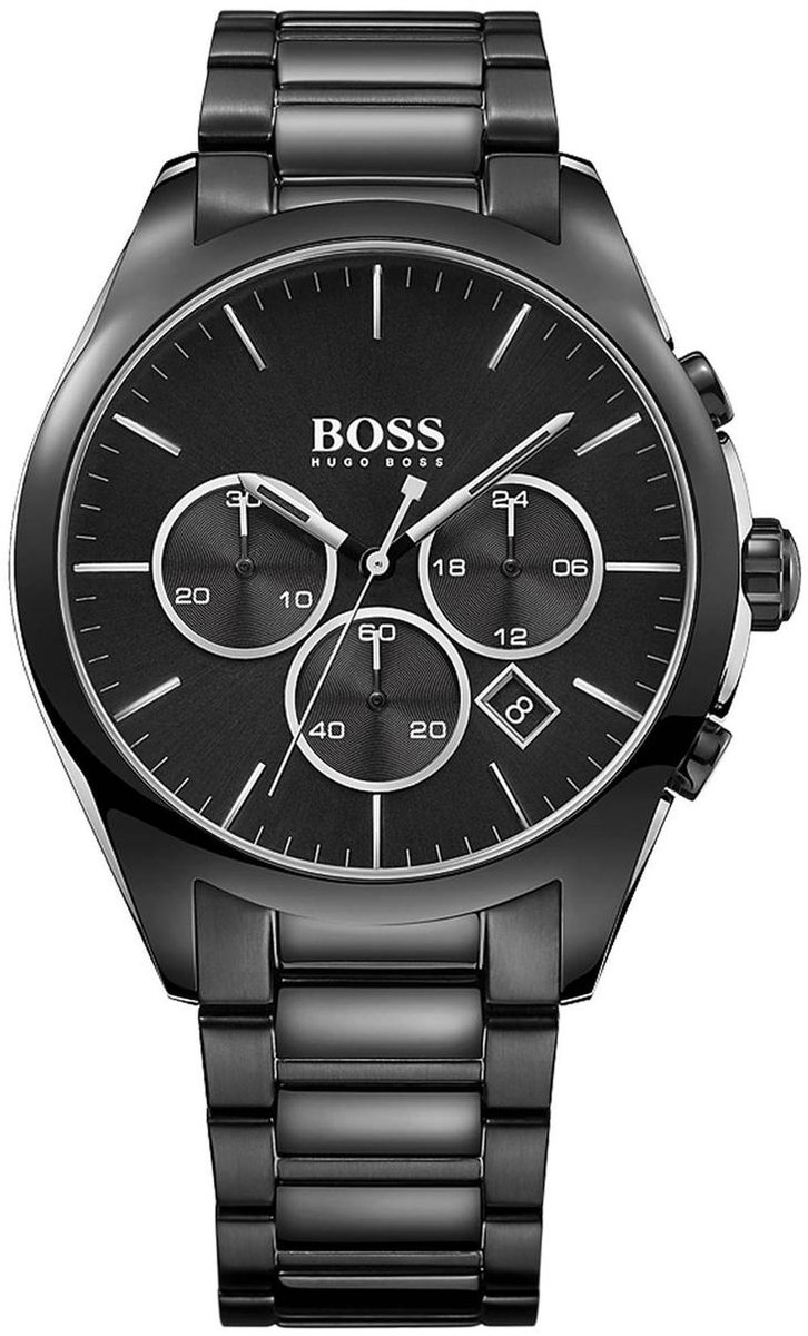 Hugo Boss - Heren Horloge HB1513365 - Zwart | bol.com