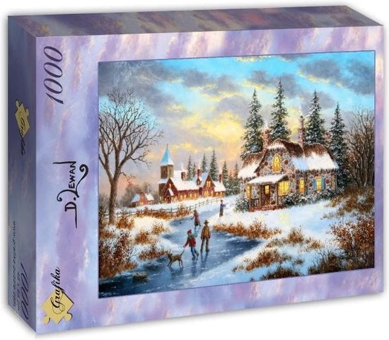 Legpuzzel - 1000 stukjes - A Mid-Winter's Eve, D. Lewan- Grafika puzzel ...