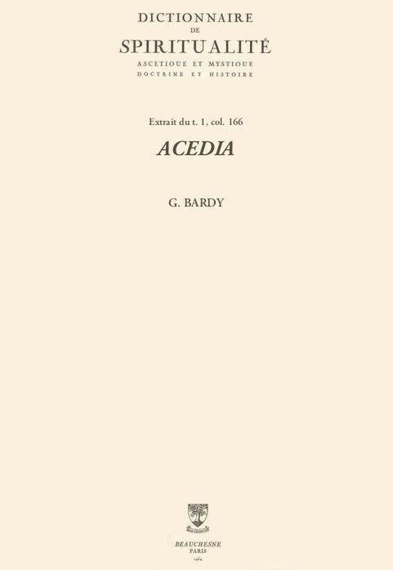 ACEDIA (ebook), G. Bardy | 9782701071626 | Boeken | bol.com