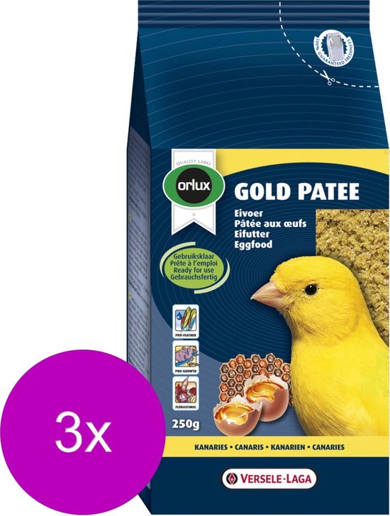 Versele-Laga Orlux Gold Patee Geel - Vogelvoer - 3 x 250 g | bol