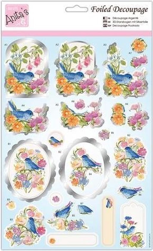 Foiled Decoupage - Blue Bird | bol