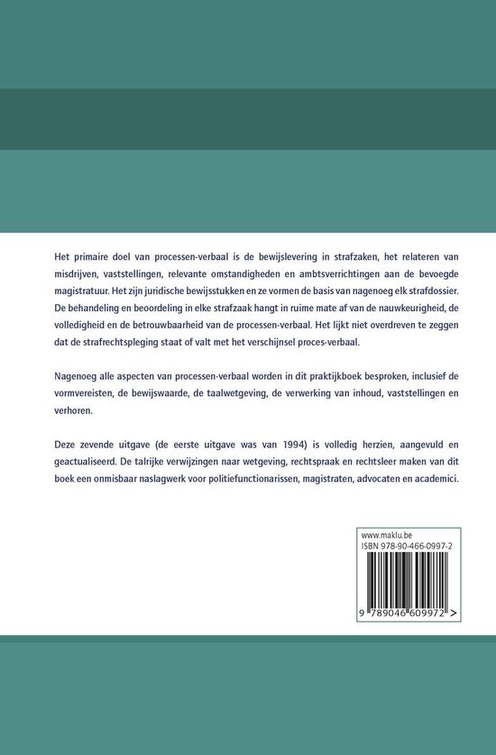 Processen-verbaal | 9789046609972 | Marc Bockstaele | Boeken | bol